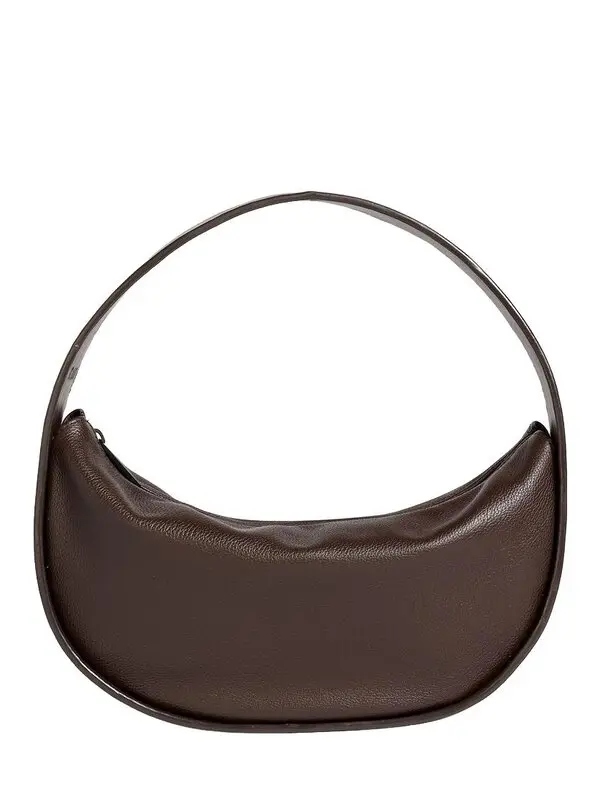 ST. AGNI Petite Arc Pebbled-leather Tote - Chocolate