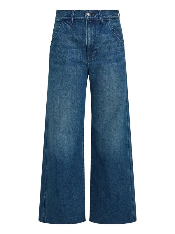 Veronica Beard Taylor High-rise Wide-leg Jeans - Mid Denim