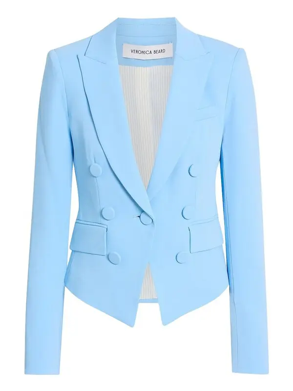 Veronica Beard Diego Dickey Double-breasted Crepe Blazer - Light Blue