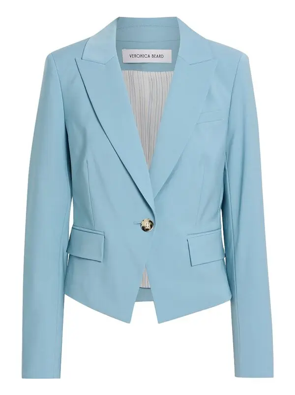 Veronica Beard Hosanna Dickey Wool-blend Blazer - Light Blue