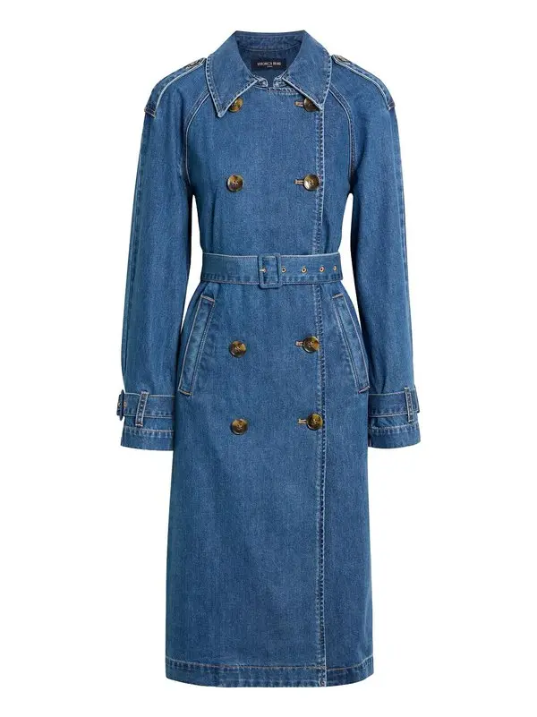 Veronica Beard Zuma Belted Denim Trench Coat - Mid Denim