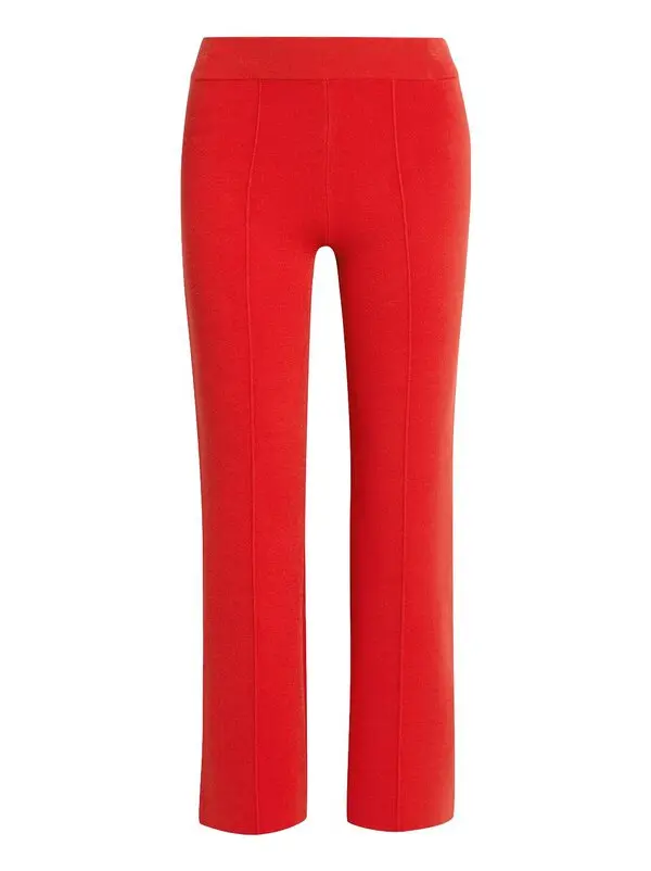 Veronica Beard Bray Stretch-knit Flared Pants - Red