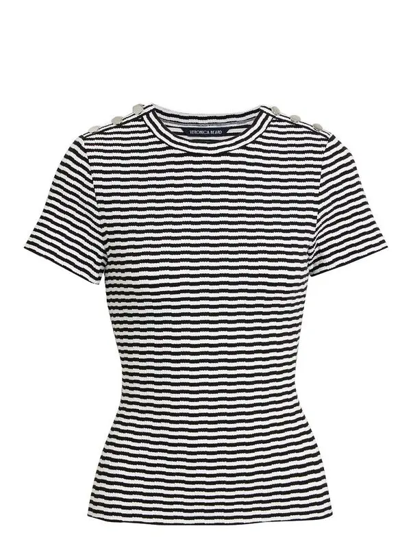 Veronica Beard The Draya Striped T-shirt - Black