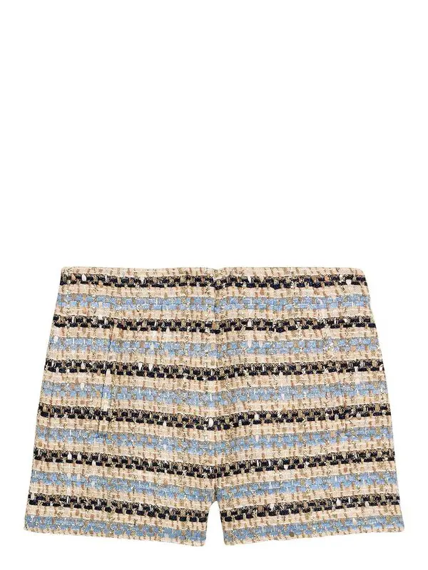 Veronica Beard Jazmin Metallic Striped Tweed Shorts - Beige