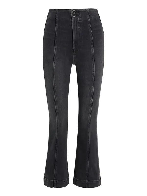 Veronica Beard Carson High-rise Kick-flare Jeans - Charcoal