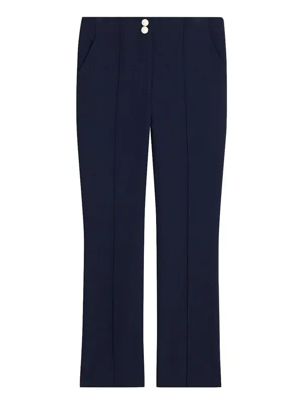 Veronica Beard Kean Cropped Tweed Slim-leg Pants - Navy