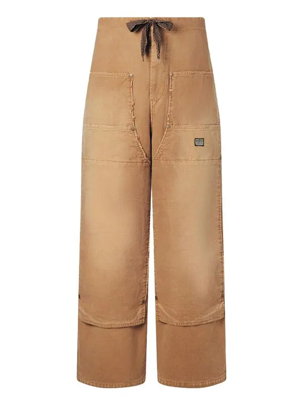 Kapital Wide-leg Cotton-canvas Cargo Trousers - Brown