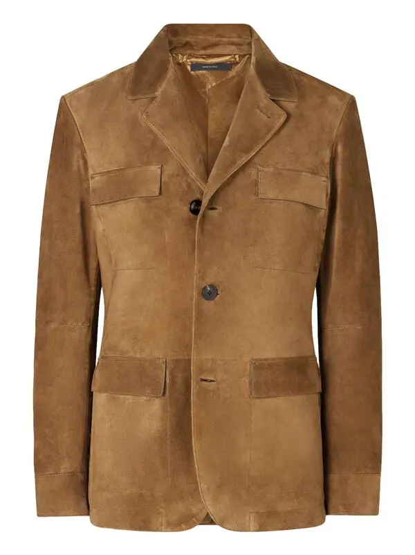 TOM FORD Suede Military Jacket - Brown