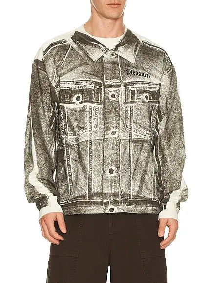 PLEASURES Trucker Heavyweight Long Sleeve Tee - Bone