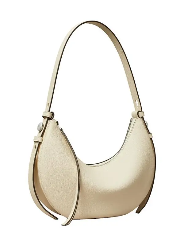 Tory Burch Romy Half Moon Bag - Light Cream
