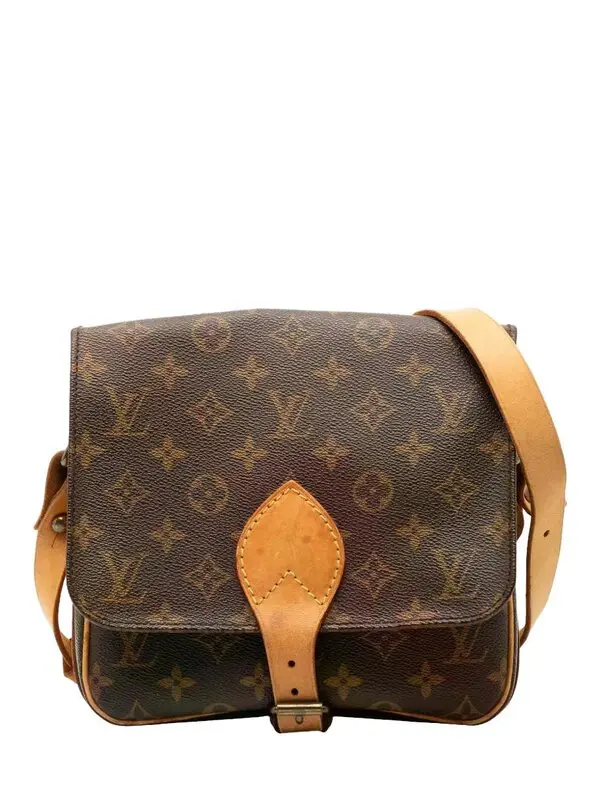LOUIS VUITTON 1992 Monogram Cartouchiere Mm Crossbody Bag - Brown