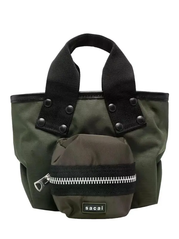Sacai Zip Detail Tote Bag - Green