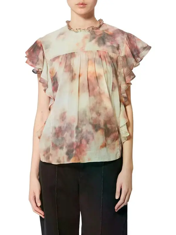 MARANT ETOILE Daliyane Ruffled Blouse - Neutrals