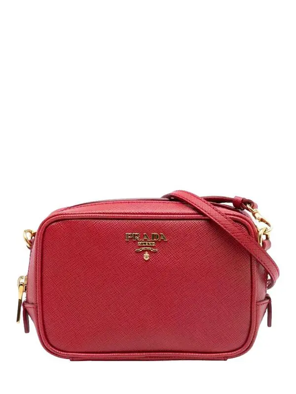 Prada Mini Saffiano Camera Crossbody Bag - Red