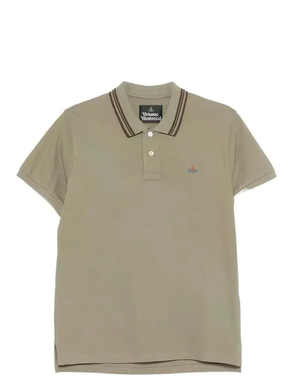 VIVIENNE WESTWOOD Striped Collar Polo Shirt - Green