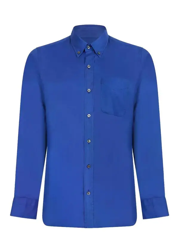 TOM FORD Buttoned-up Long-sleeve Shirt - Blue