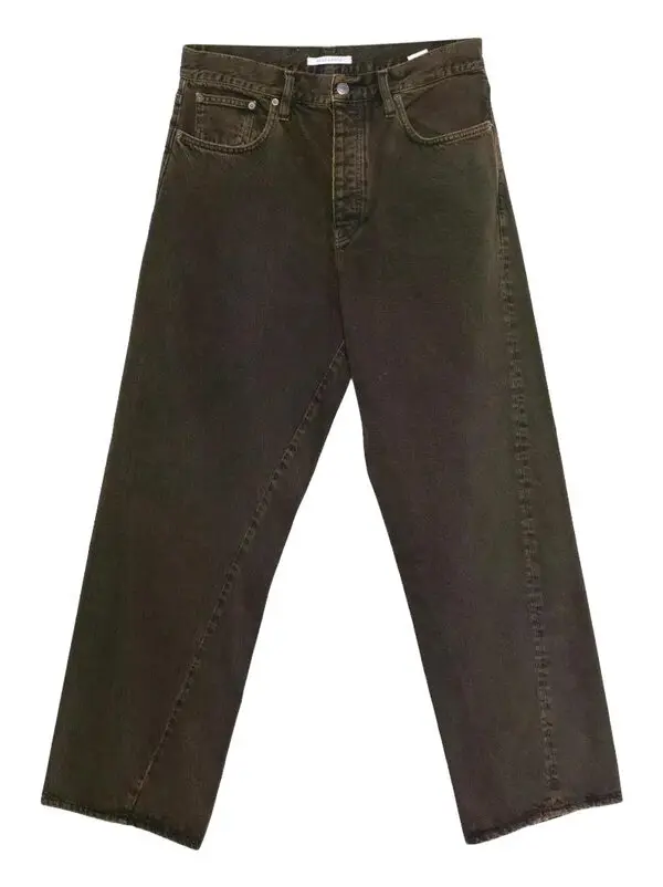 SUNFLOWER Overdyed Straight Leg Jeans - Brown