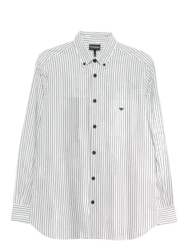 Emporio Armani Striped Button Shirt - White