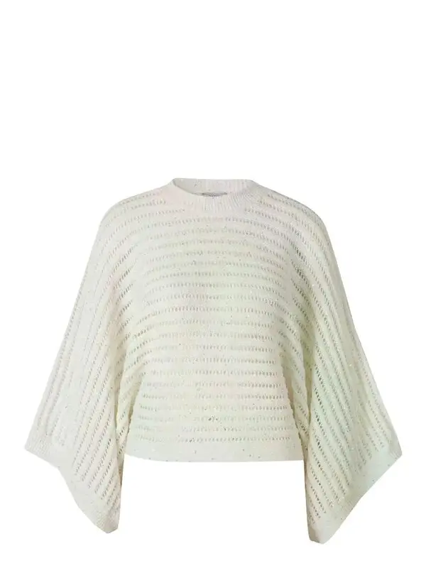 Peserico Crew-neck Sequin-embellishment Sweater - White