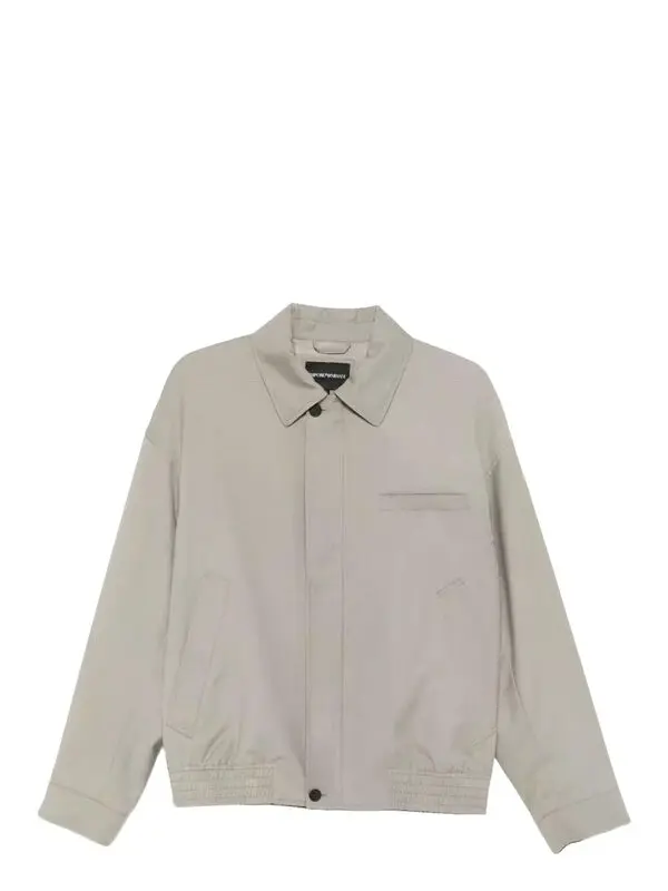 Emporio Armani Collar Virgin Wool Jacket - Neutrals