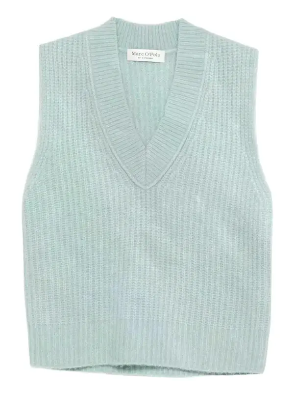 Marc O'polo V-neck Ribbed Top - Green