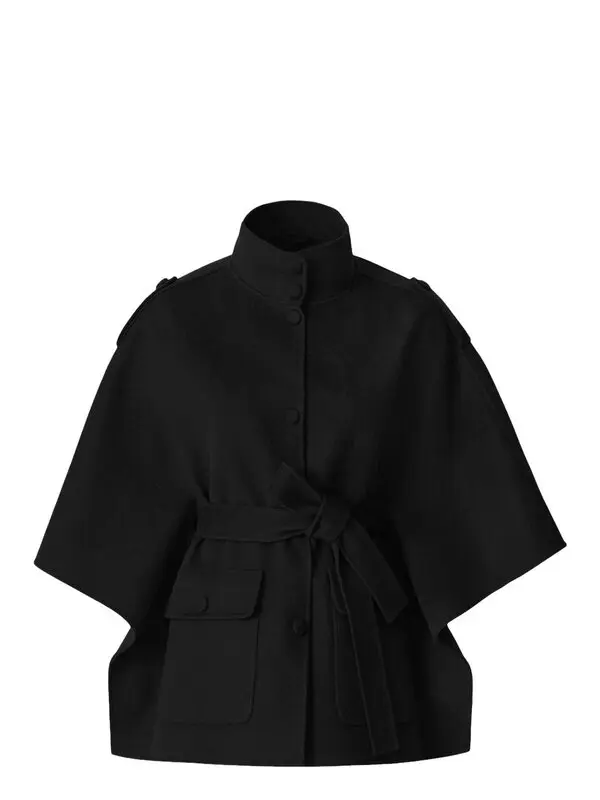 Mackage Henrietta Double-face Wool Cape Jacket - Black