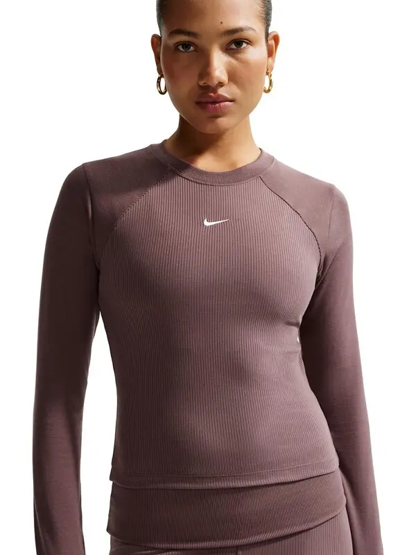 Nike Sportswear Chill Knit Ribbed Top - Purple