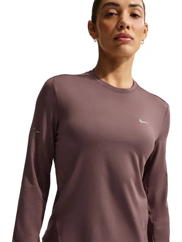 Nike Swift Dri-fit Uv Long-sleeve Crew-neck Running Top - Purple