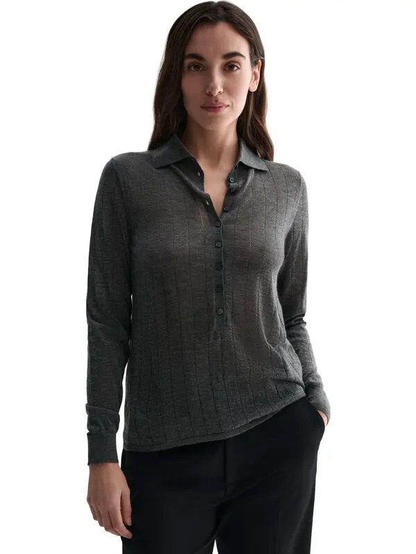Veronica De Piante Luna Cashmere Polo - Grey