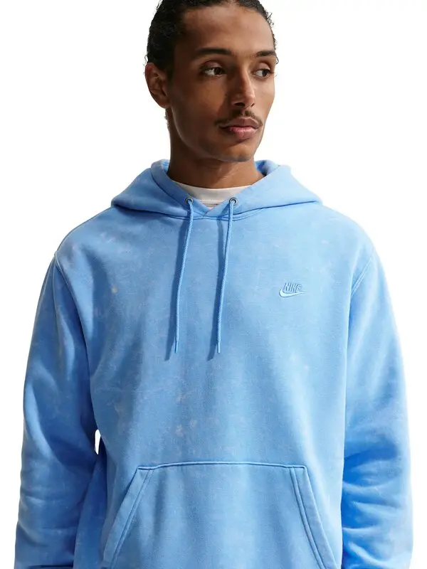 Nike Sportswear Club Washed Fleece Hoodie - Blue