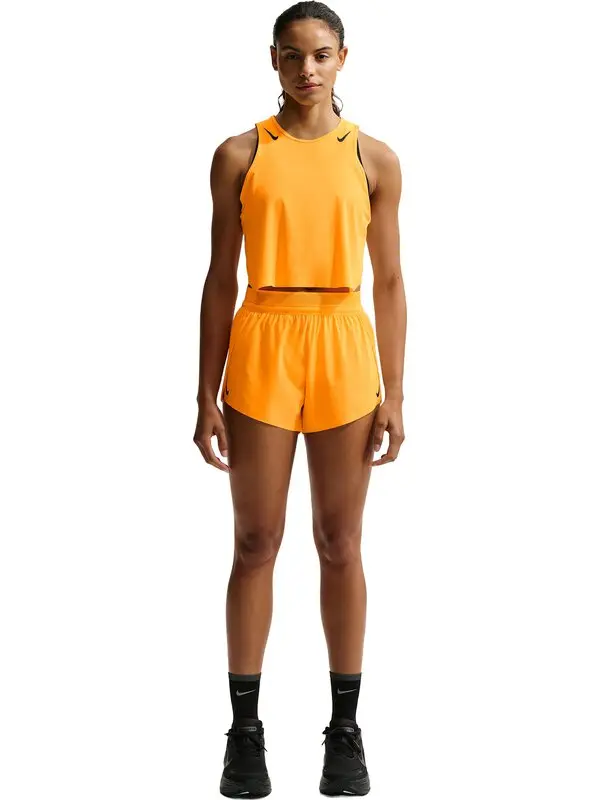 Nike Aeroswift Dri-fit Adv Mid-rise 3" Brief-lined Running Shorts - Orange