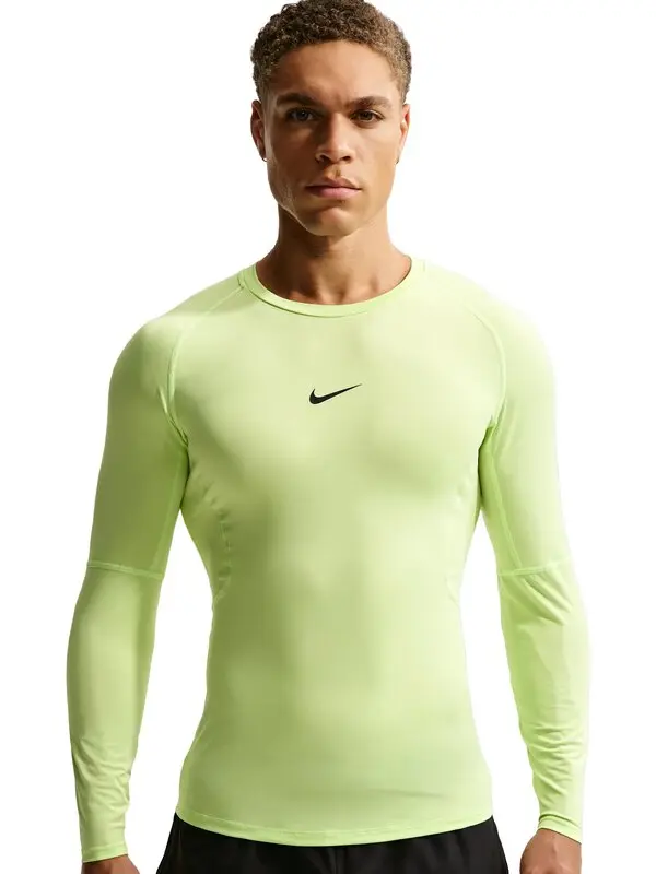 Nike Pro Dri-fit Tight Long-sleeve Fitness Top - Green