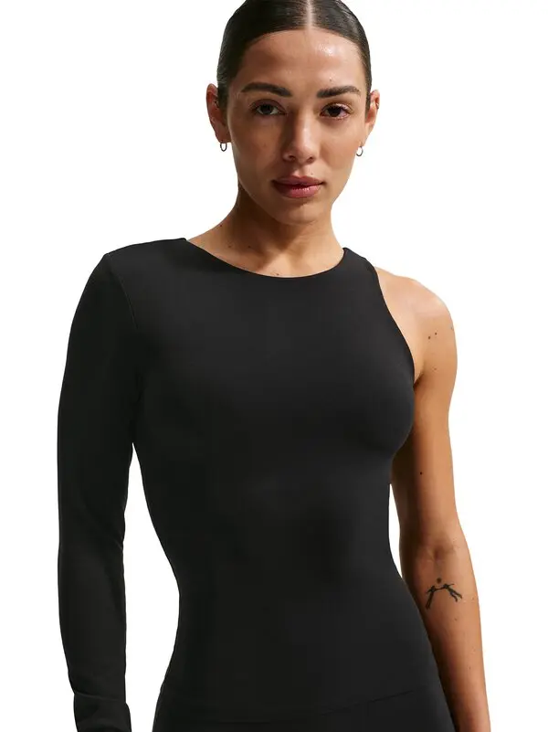 Nike Zenvy Dri-fit One-sleeve Top - Black