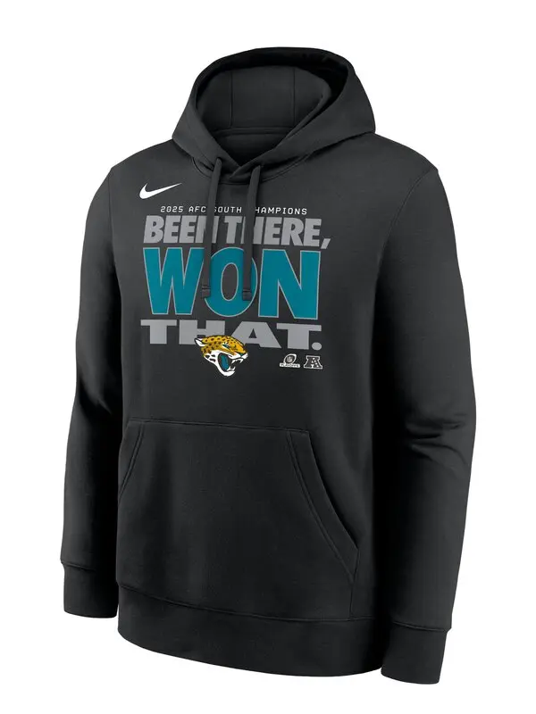 Nike Jacksonville Jaguars 2025 Afc South Champions Trophy Nfl Pullover Hoodie - Black