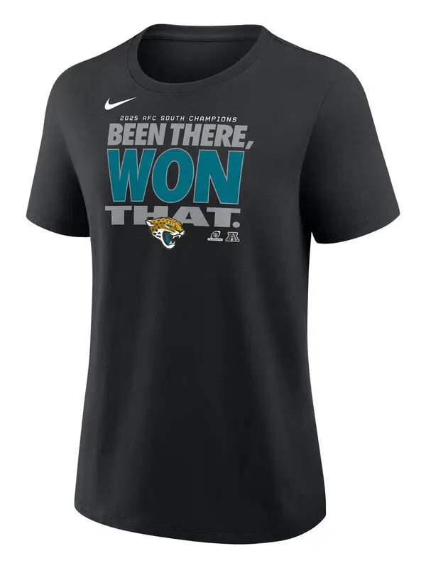 Nike Jacksonville Jaguars 2025 Afc South Champions Trophy Nfl T-shirt - Black