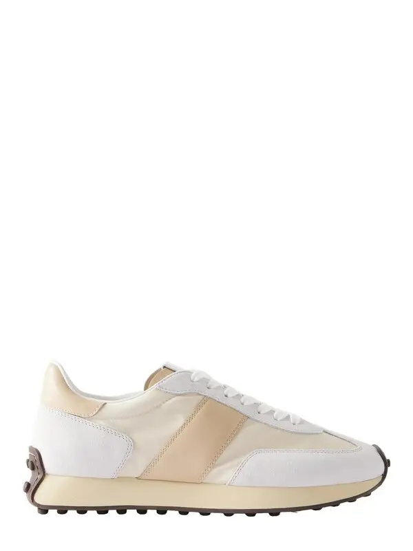 TOD'S Sportivo Active Leather And Suede-trimmed Shell Sneakers - Neutrals