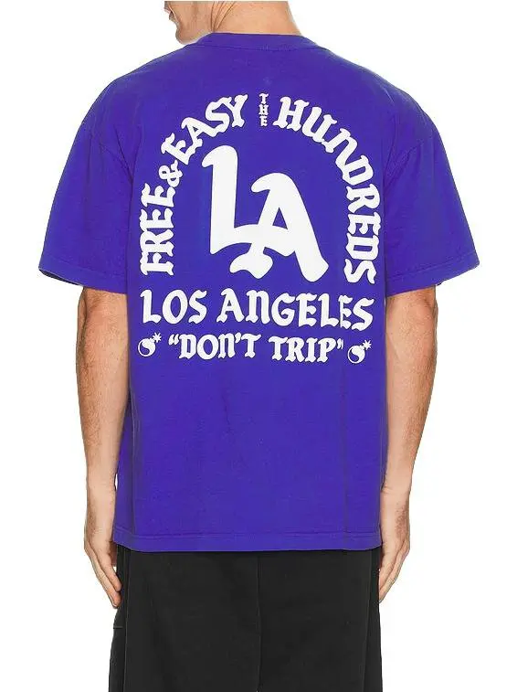 THE HUNDREDS X Free & Easy Don't Trip T-shirt In . Also - Blue