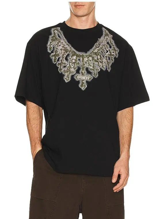 We11Done Cross Necklace T-shirt In . Also - Black