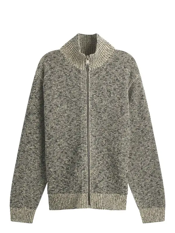 JIL SANDER Speckled Mouline Zip-up Jumper - Pollen