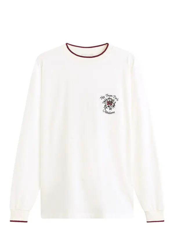 Drole De Monsieur Rose Slogan Long Sleeve T-shirt - Off White