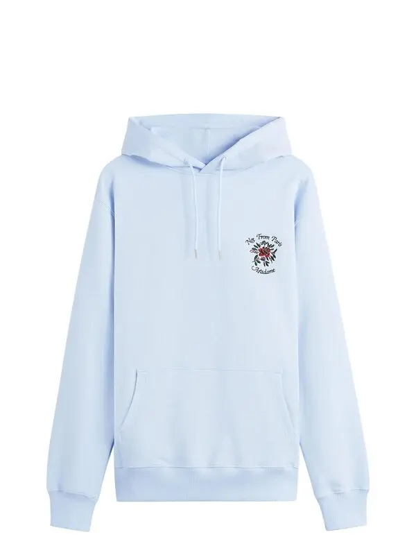 Drole De Monsieur Slogan Hoodie - Light Blue