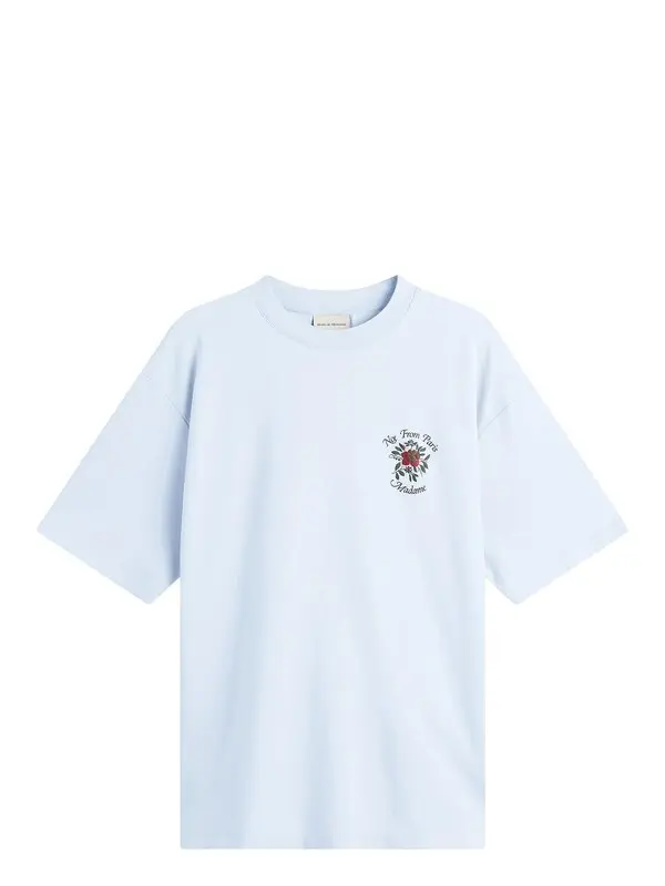 Drole De Monsieur Rose Slogan T-shirt - Light Blue