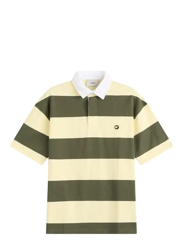 Coperni Striped Polo Top - Green Yellow