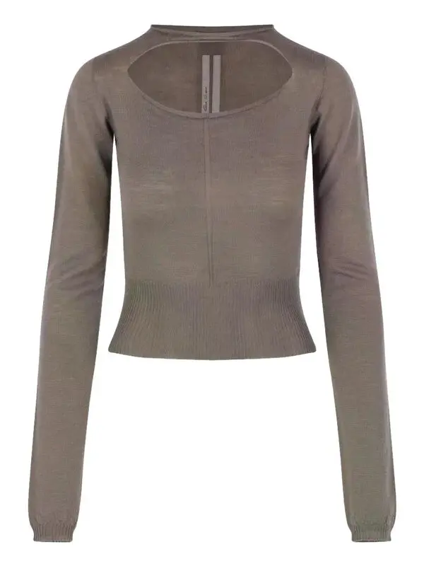 Rick Owens Cut-out Long-sleeved Top - Brown