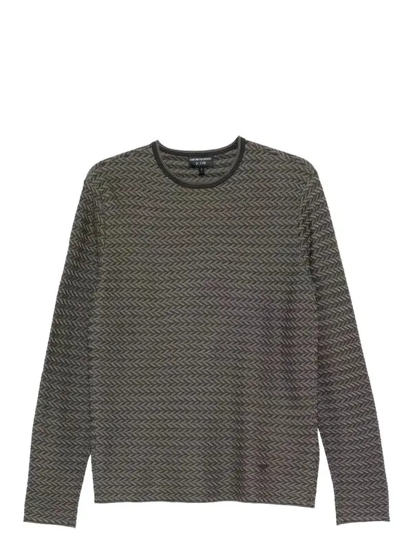 Emporio Armani Patterned Round-neck Sweater - Green
