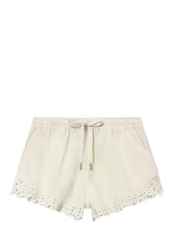 MARANT ETOILE Balyme Eyelet Shorts - Neutrals