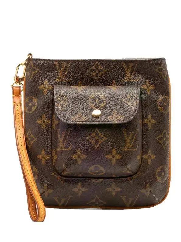 LOUIS VUITTON 2002 Monogram Partition Clutch - Brown