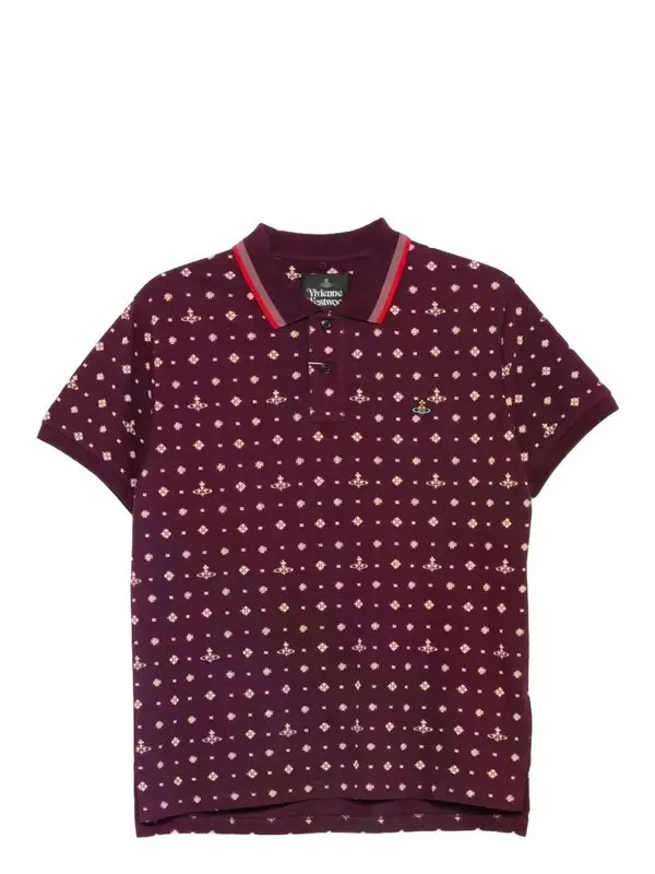 VIVIENNE WESTWOOD Orb Print Polo Shirt - Purple