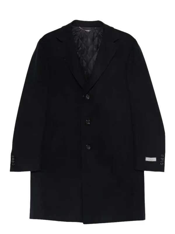 Canali Kei Buttoned Overcoat - Blue