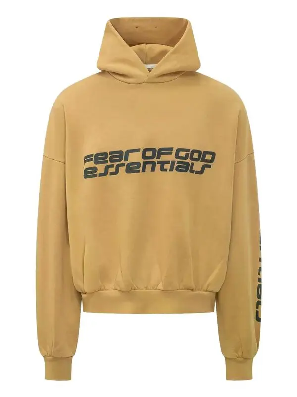 Fear Of God Logo-print Hoodie - Neutrals